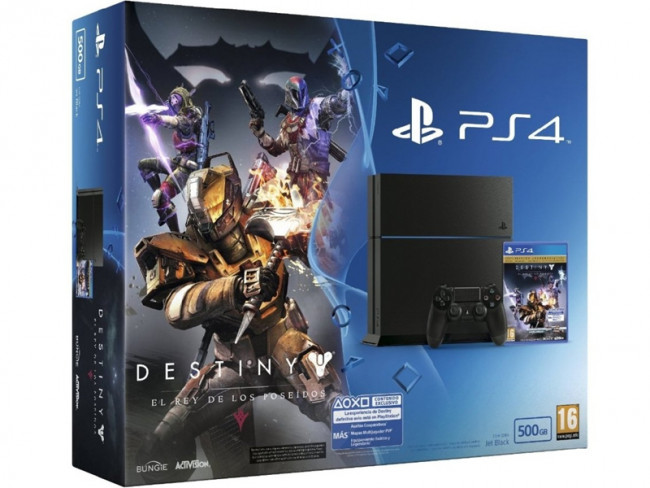 SONY CONSOLA PS4 500GB NEGRA + DESTINY: EL REY DE LOS POSEIDOS EDICION ...