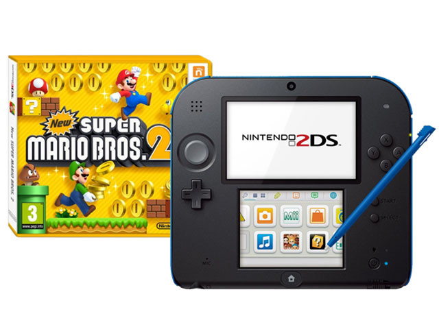 NINTENDO CONSOLA 2DS NEGRA/AZUL + NEW SUPER MARIO BROS 2 NINTENDO ...