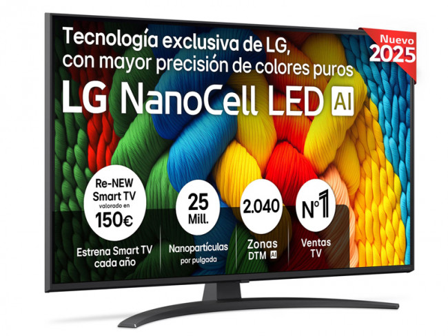 LG SMART TV NANO CELL ULTRA HD 4K ALFA7 50" LG 50NANO81A6A Negro ...