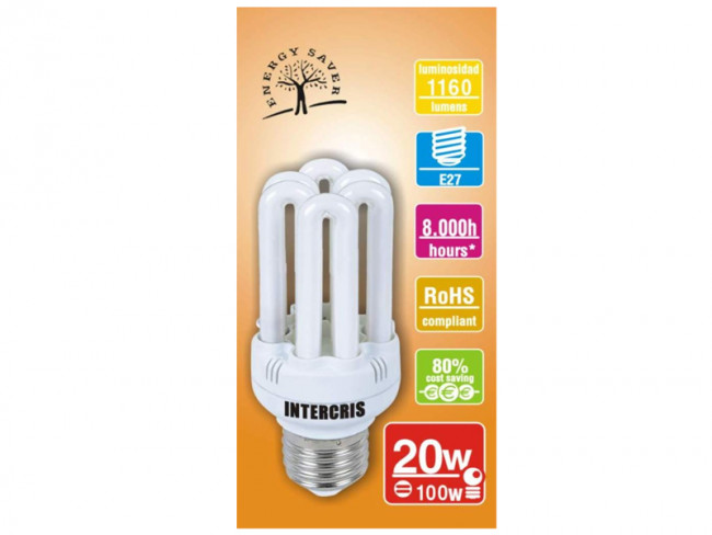 INTERCRIS BOMBILLA BAJO CONSUMO 20W 8000H (013) INTERCRIS - oferta: 4 ...